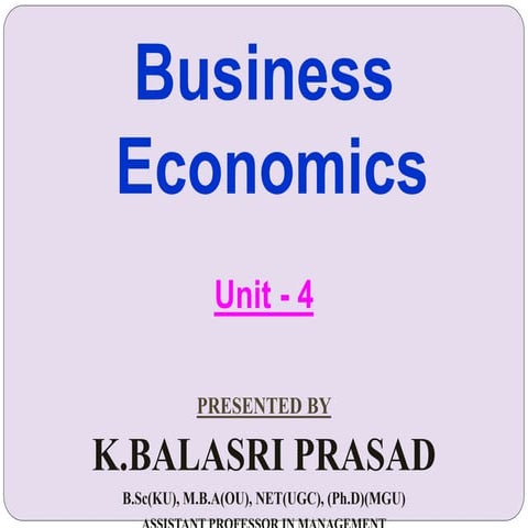 Business Economics - Unit-4 - Osmania University | PPT