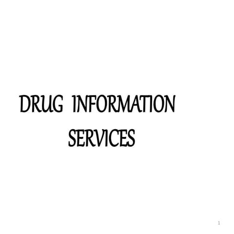 Drug information services | PDF