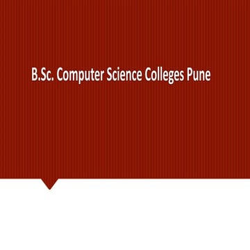 B.Sc. Computer Science Colleges Pune | PPTX | Secondary Education | Education