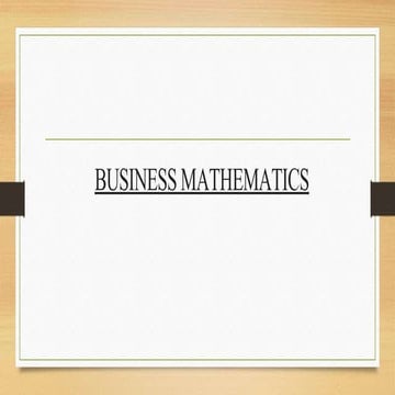 Business mathematics | PPTX