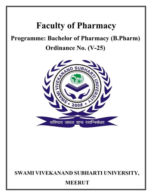 B.Pharmacy Course 2024-28 Syllabus Pdf.. | PDF