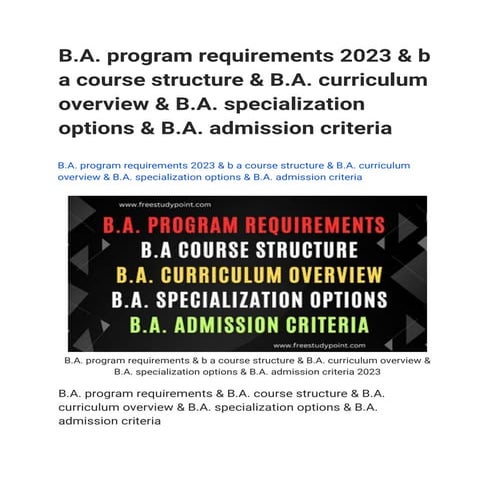 B.A. program requirements 2023 & b a course structure & B.A. curriculum ...