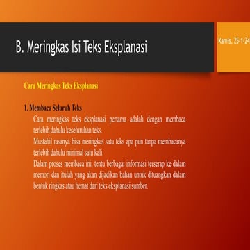Materi Bahasa Indonesia Kelas IX B. Meringkas Isi Teks Deskripsi.pptx