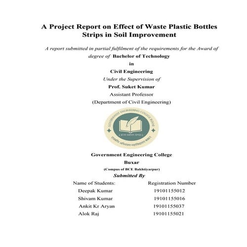 B.tech civil major project by Deepak Kumar | PDF