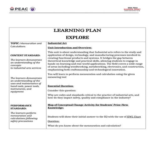 B. sample LEARNING PLAN for gr 7 matatag | DOCX