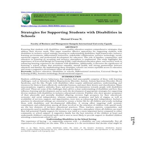Strategies for Supporting Students with Disabilities in Schools (www ...