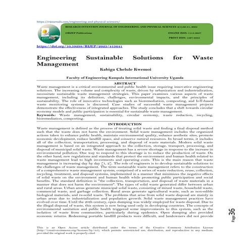 Engineering Sustainable Solutions for Waste Management (www.kiu.ac.ug ...