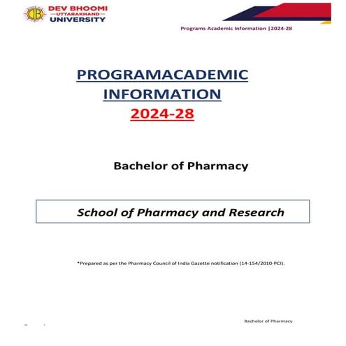 B.Pharmacy Course 2024-28 Syllabus Pdf.. | PDF