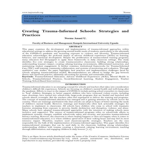 Healing the Hidden Wounds- Character Education and Trauma-Informed ...