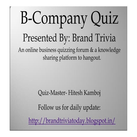 B company quiz | PDF