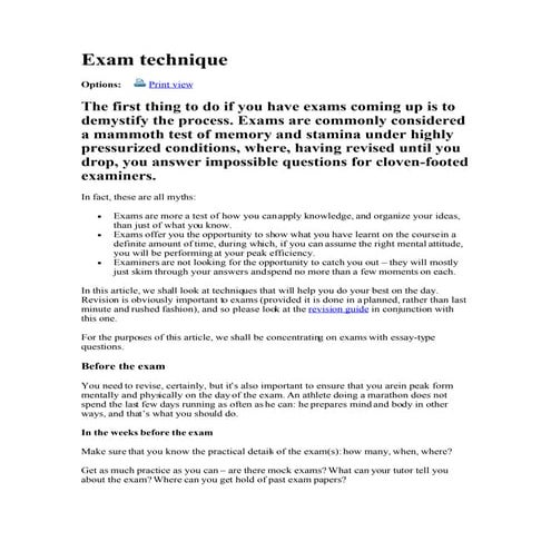 B Ed Hons Exam Technique | DOC
