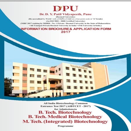 M.Tech Biotechnology at Ajeenkya D Y Patil | PDF