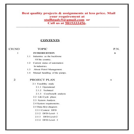 B tech project sample- petrol pump management system project in vb.net . | DOCX