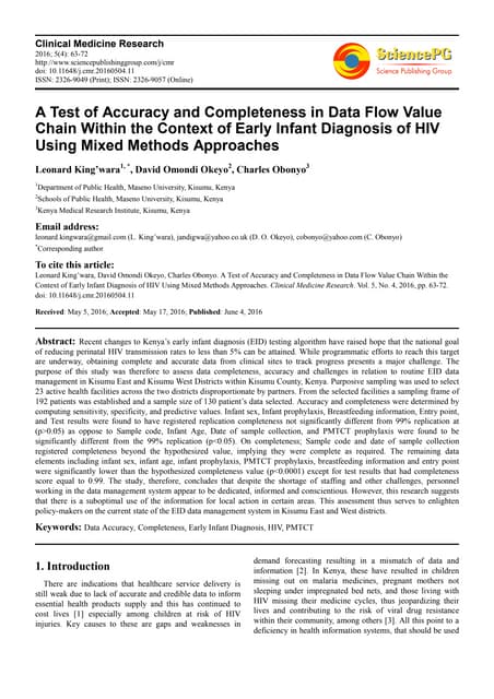 Transforming the Kenya Health Information System (KHIS) to an Early ...