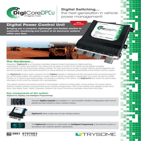 Googolplex DigiCore DPCU Specification | PDF