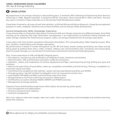 CV Uriel Suaza Cover Letter 2016 | PDF