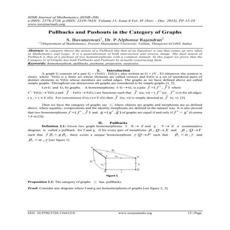 Pullbacks and Pushouts in the Category of Graphs | PDF