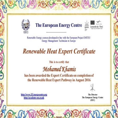 - Renewable Heat Expert Certificate | PDF