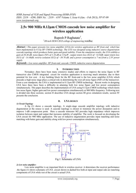 A Feedback Wideband lna for UWB Applications | PDF