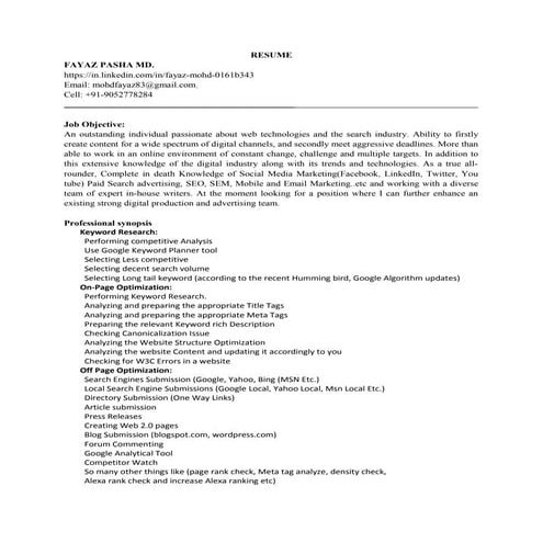 Resume 2 | PDF