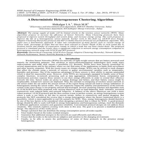 A Deterministic Heterogeneous Clustering Algorithm Pdf 4945