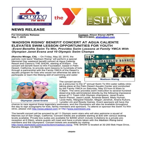 Madison Rising Concert press release | PDF