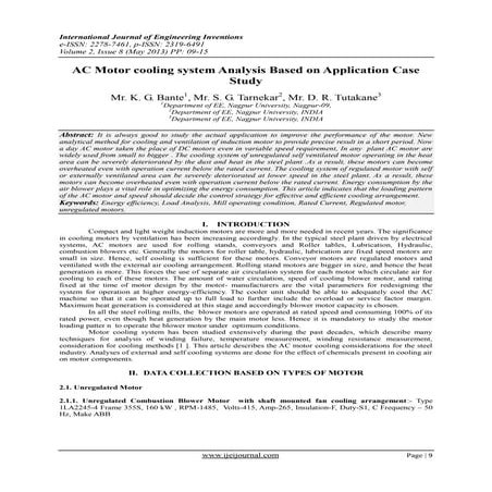 AC Motor cooling system Analysis Based on Application Case Study | PDF ...