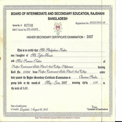 HEIGHER SECONDARY CERTIFICATE | PDF