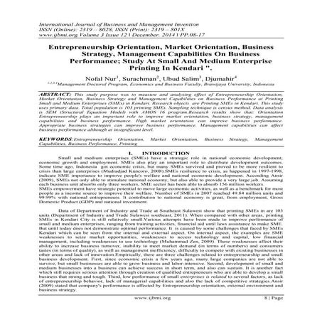 Entrepreneurship Orientation, Market Orientation, Business Strategy ...