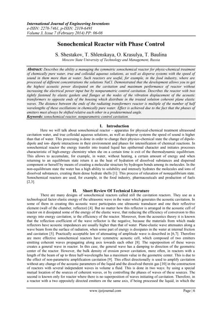 Ultrasonic reactions [autosaved] | PPTX | Chemistry | Science
