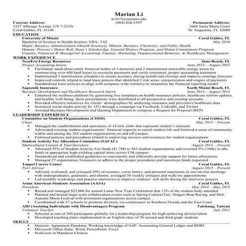 Marian Li - Resume | PDF