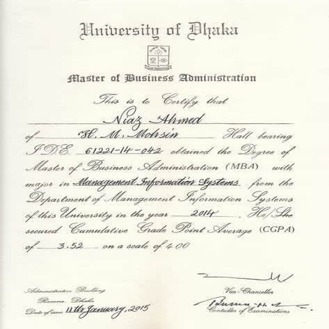 MBA Certificate | PDF