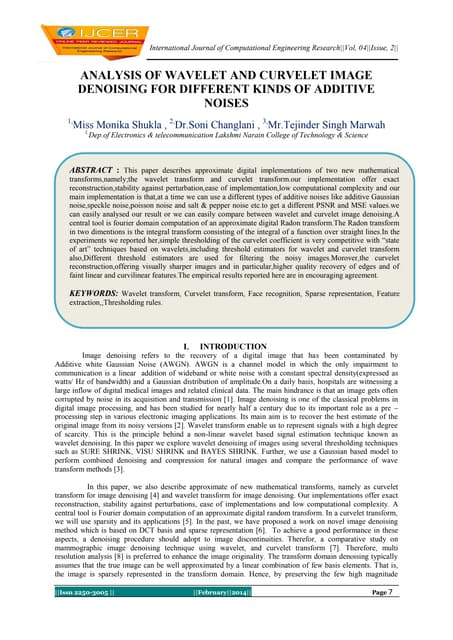 Wavelet transform in image compression | PPT | Science