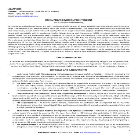 CV - Alan Voss | PDF