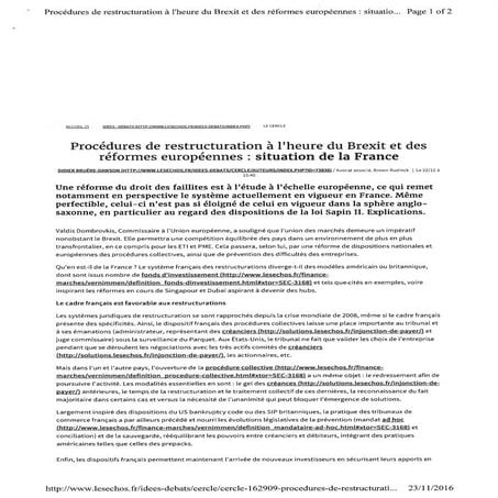 Procedure Restructuration | PDF