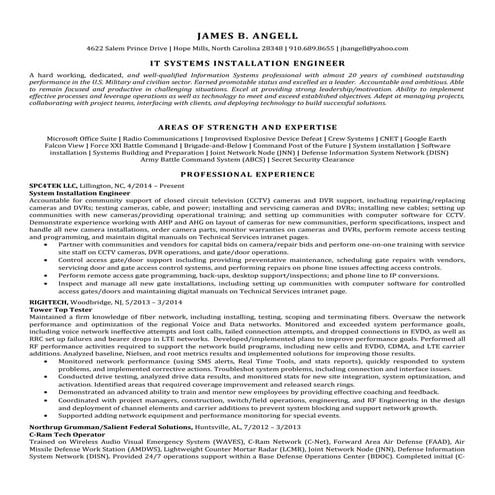 james angell civillian resume | DOC