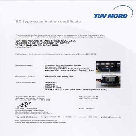 Domijump CE certificate | PDF