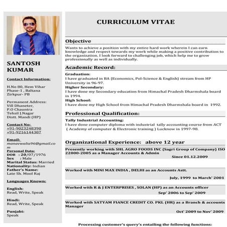 Santosh Walia CV | DOC