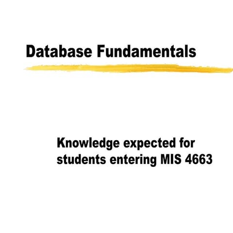 Introduction to database fundamentalshdj | PPT