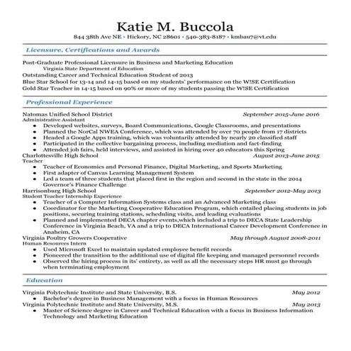 June 2016 Resume | PDF