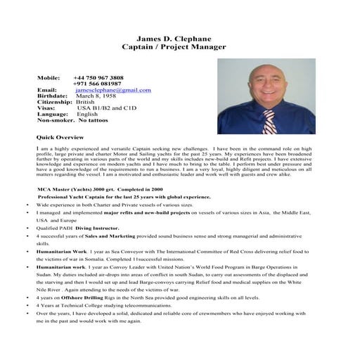 JamesCV2016 | PDF | Scuba Diving | Extreme Sports