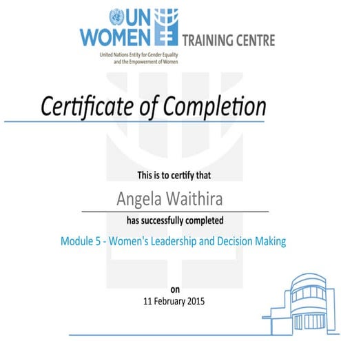Women's Leadership & Decision Making- UN Women Certificate | PDF