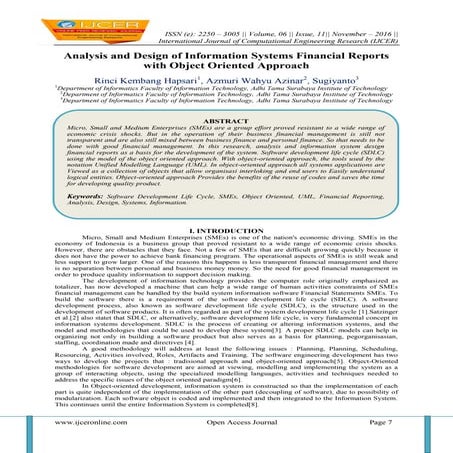 Analysis and Design of Information Systems Financial Reports with Object Oriented Approach | PDF
