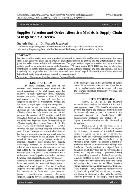 Relationships among Supplier Selection Criteria using Interpretive Structural Modeling for ...