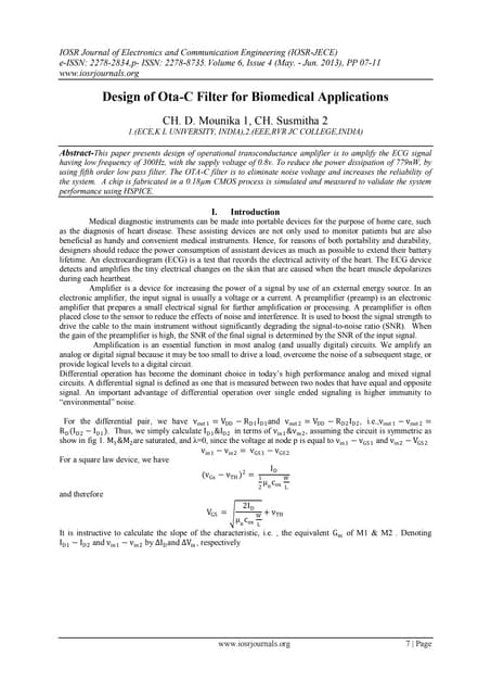 DESIGN AND IMPLEMENTATION OF CURRENT MIRROR SYMMETRICAL OPERATIONAL ...