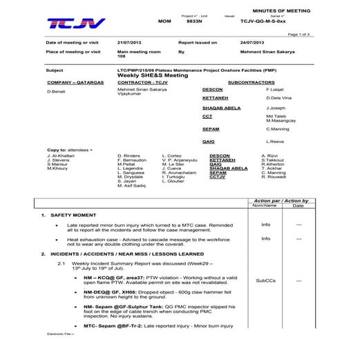 Approval of HSE Manager - PMP Project, Qatar Gas | PDF