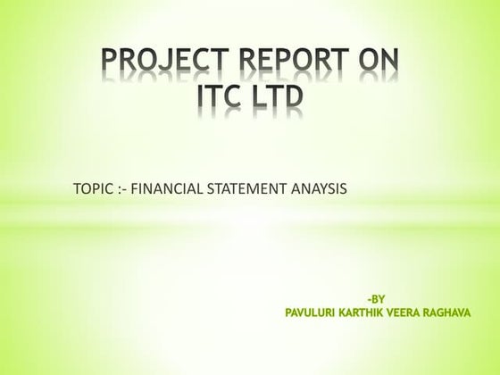 Presentation on pms ITC | PPT