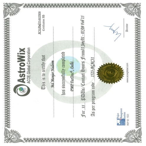 PMP Prep Cert.(35 PDU's)_Nadeem | PDF