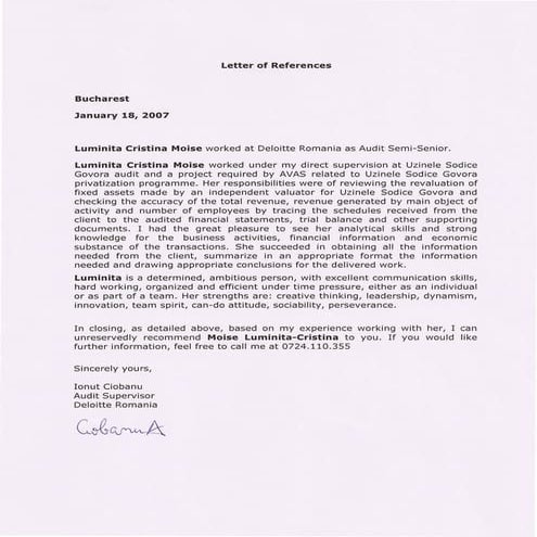 Scrisoare de recomandare supervisor (1) | PDF