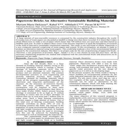 Papercrete Bricks An Alternative Sustainable Building Material | PDF